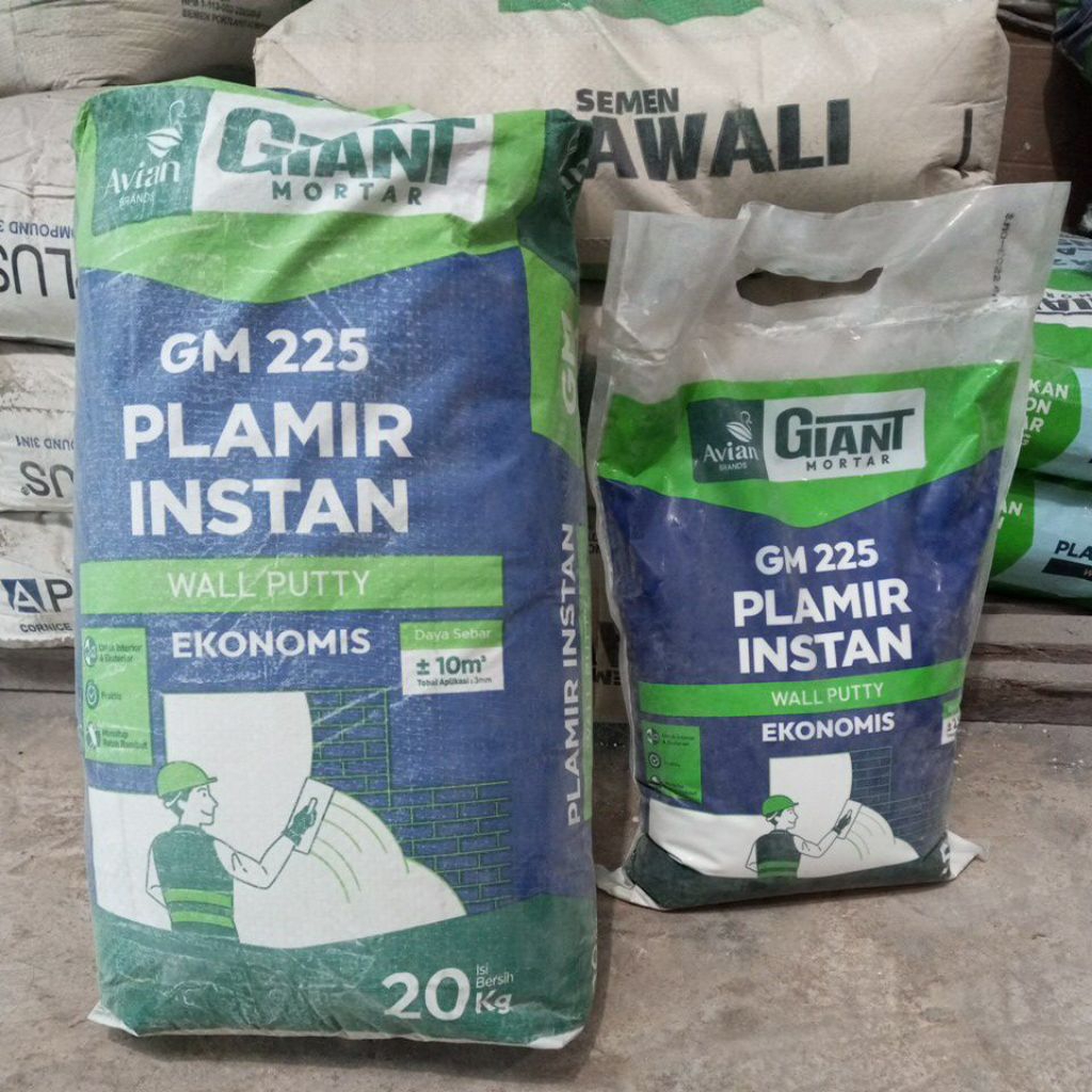 Jual giant mortar ekonomis gm-225 plamir instant 5 kg dan 20 kg plamir ...