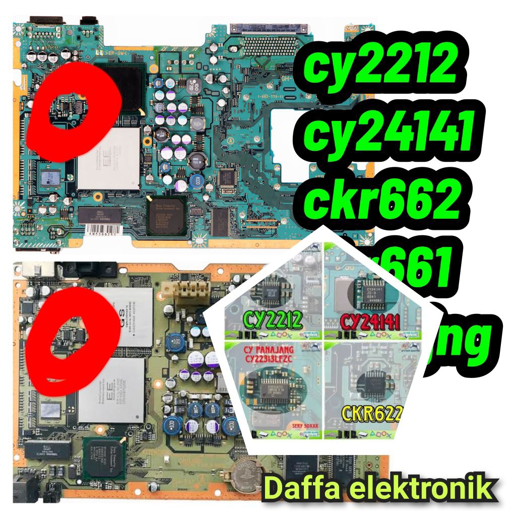 Jual ic cy2212 cy24141 ckr662 ckr61 ckr622 cy2212 panjang ps2 fat tebal / ic Cristal cy ps2 seri ...