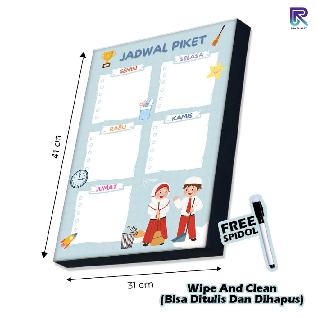 Jual RHA GALLERY Papan Tulis Kayu Sekolah Jadwal Piket Kelas Siswa ...