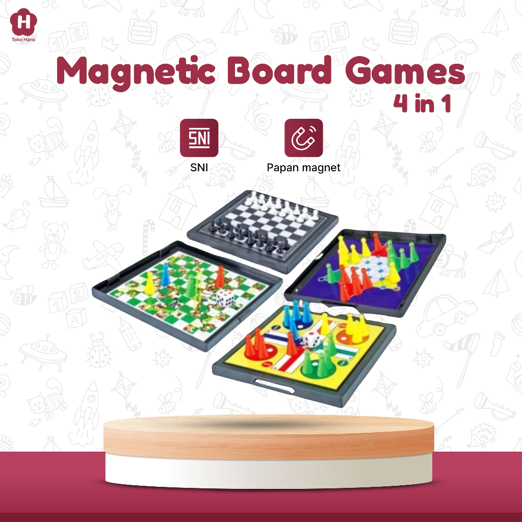Jual Hanstoy House - Board Game | 4 in 1 Magnetic Board Game Mainan ...