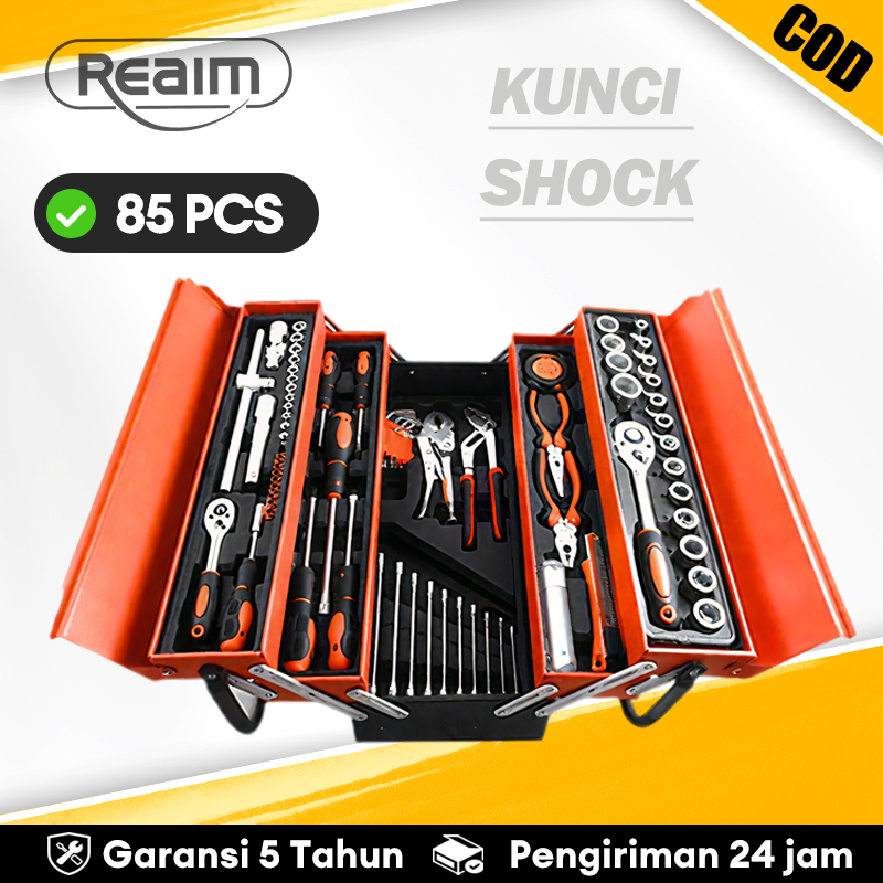 Jual REAIM Tool Kit 85 Pcs Tool Box Kunci Sok Set Pekerjaan Otomotif ...