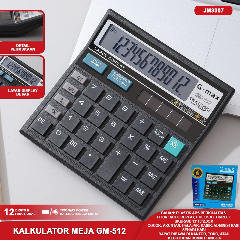 Jual Kalkulator Meja/Calculator Office (12 Digit)/Kalkulator Mini ...