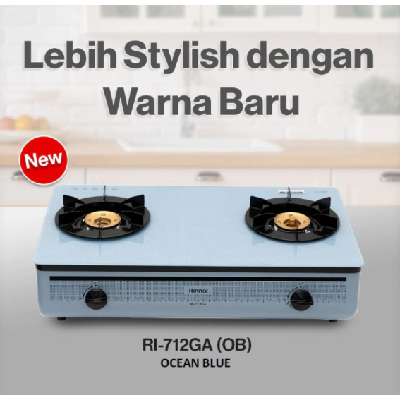 Jual RINNAI: RI-712 GA(OB) KOMPOR GAS 2 TUNGKU KACA OCEAN BLUE | Shopee ...