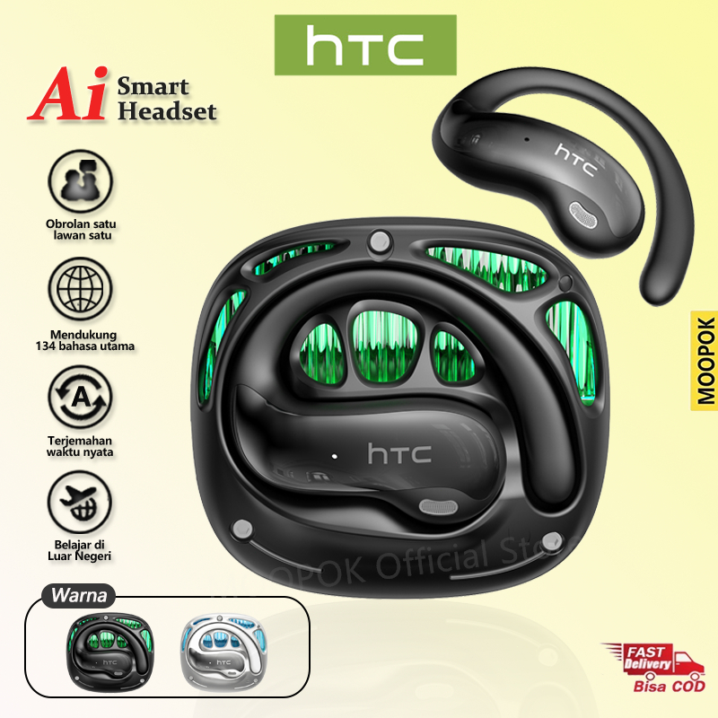 Jual HTC NE30 OWS Open-Ear Headset AI Terjemahkan 134 Bahasa Bone ...