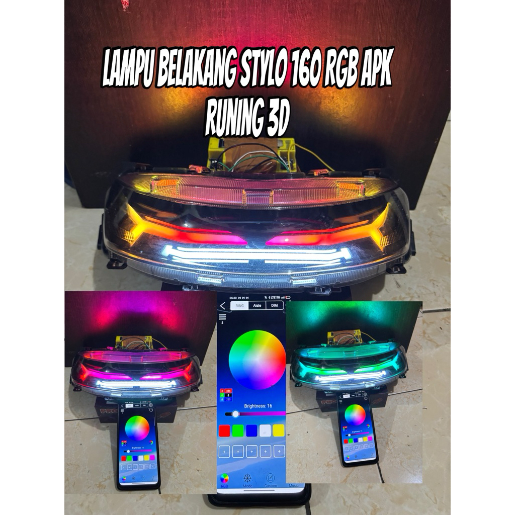 Jual lampu belakang Stylo Stoplamp Stylo Lazy 3D Lux Rgb 200 Mode ...