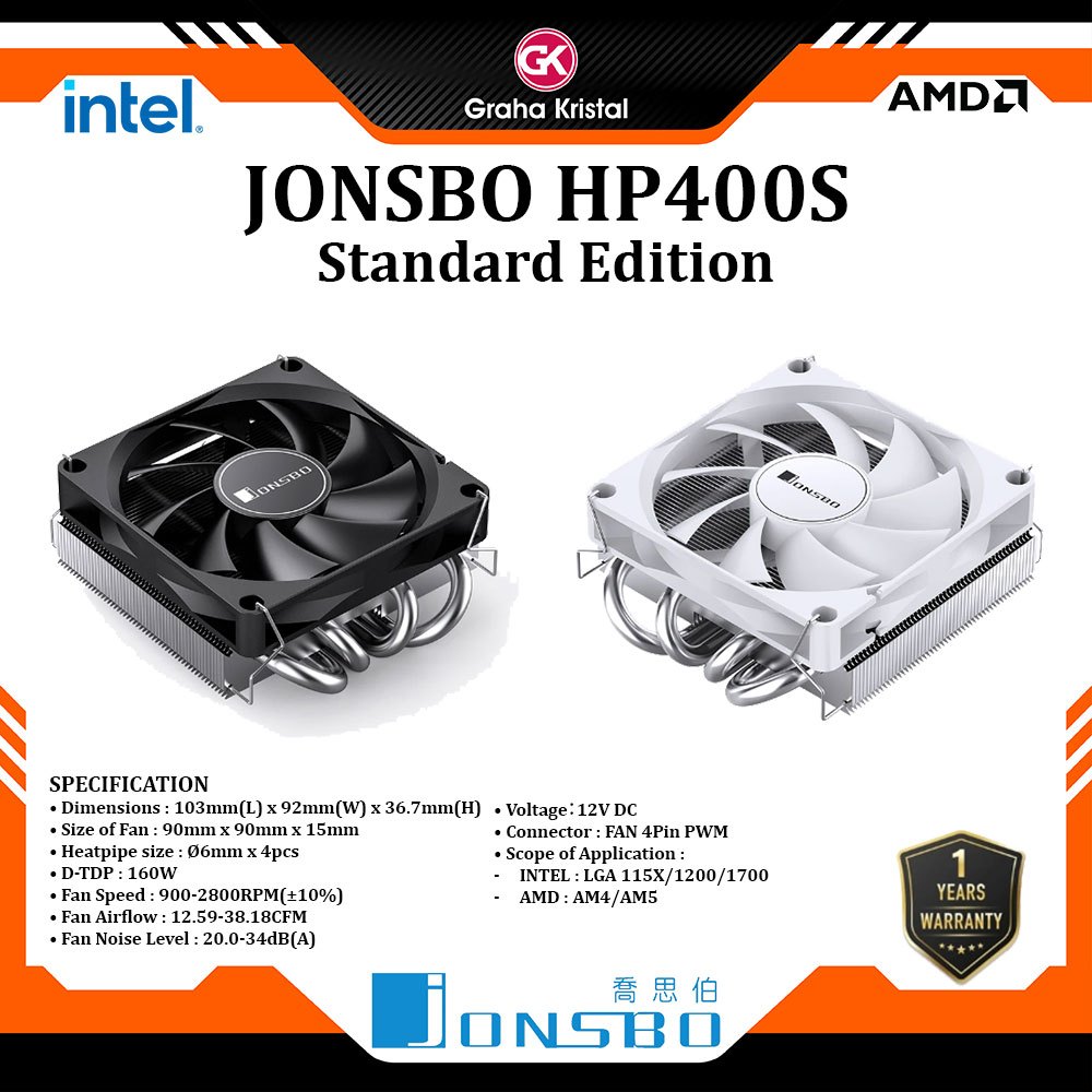 Jual Fan JONSBO HP-400S Standard Edition – Dimensions : 103mm(L) x 92mm ...