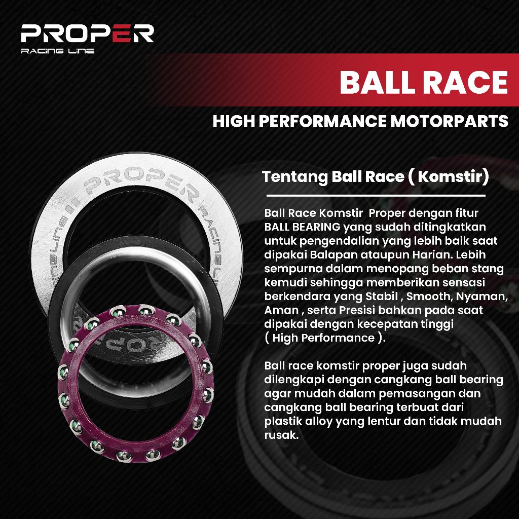 Jual PROPER RACING LINE BALL RACE KOMSTIR YAMAHA XMAX SET | Shopee ...