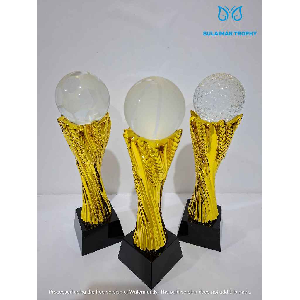 Jual Piala Trophy Impor Kristal Bola/Golf/Basket Satuan | Shopee Indonesia
