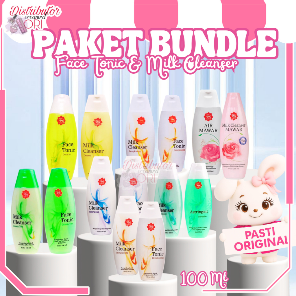 Jual [PAKET isi 2] HEMAT Viva Face Tonic & Milk Cleanser - 100ml | Distributor Cream Ori BUNDLE ...