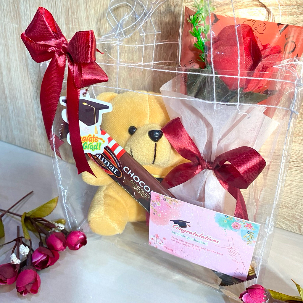 Jual Hampers Boneka Single Buket Tas Mika Transparan ukuran sedang ...