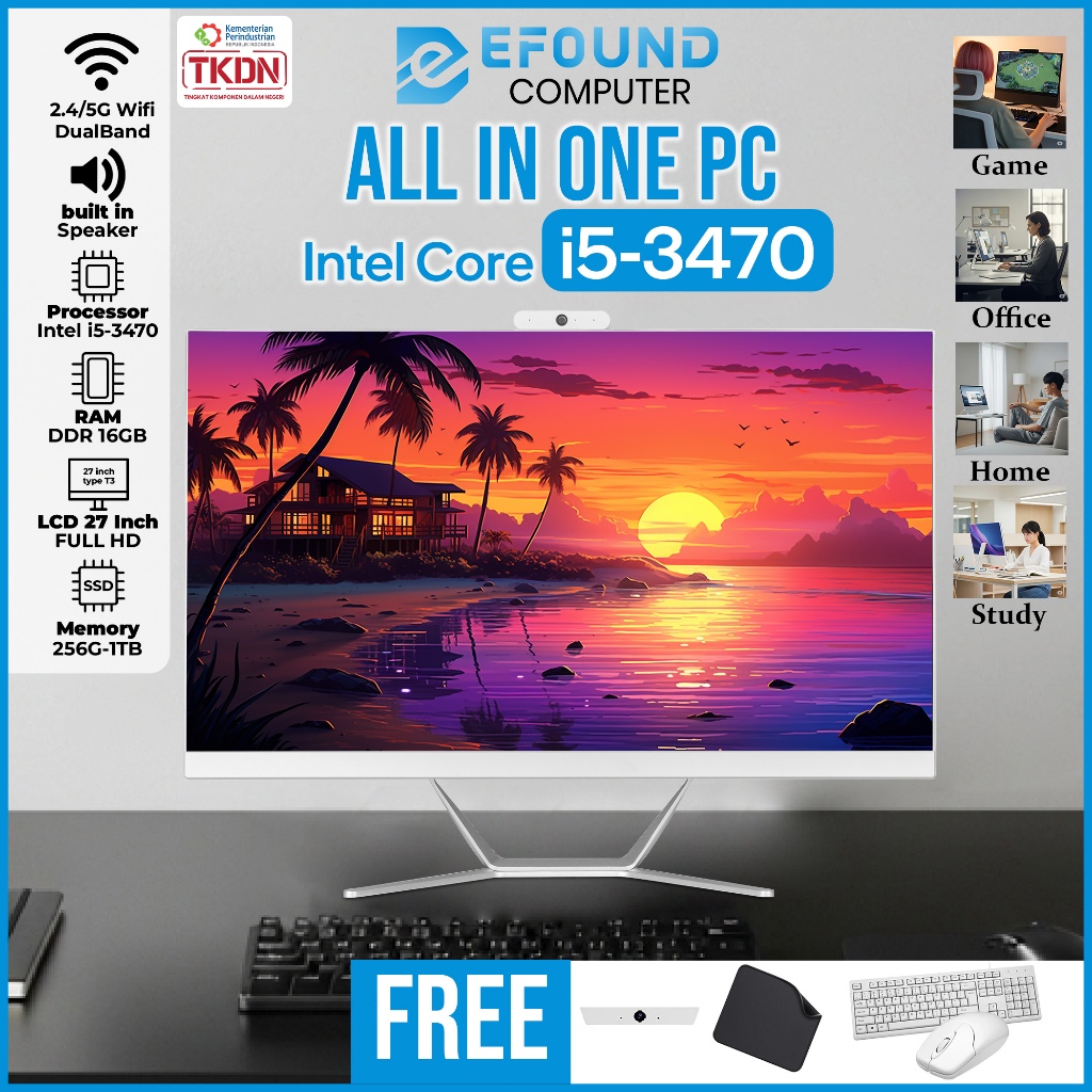 Jual eFound PC All-in-One Intel Core i5-3470 – Super Tipis, Full HD 27 ...
