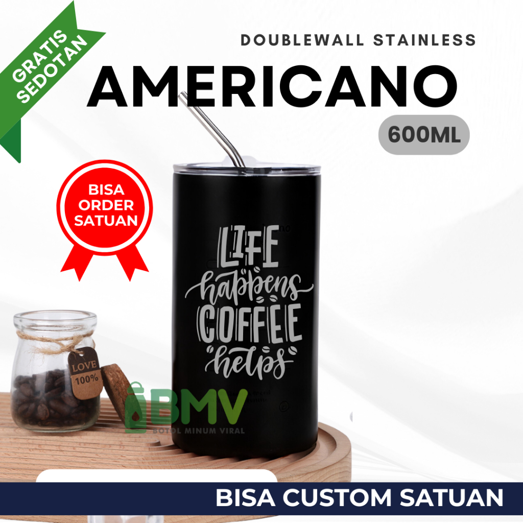Jual Tumbler Minum Stainless Aesthetic Korea Coffee Tumblr Free Sedotan ...