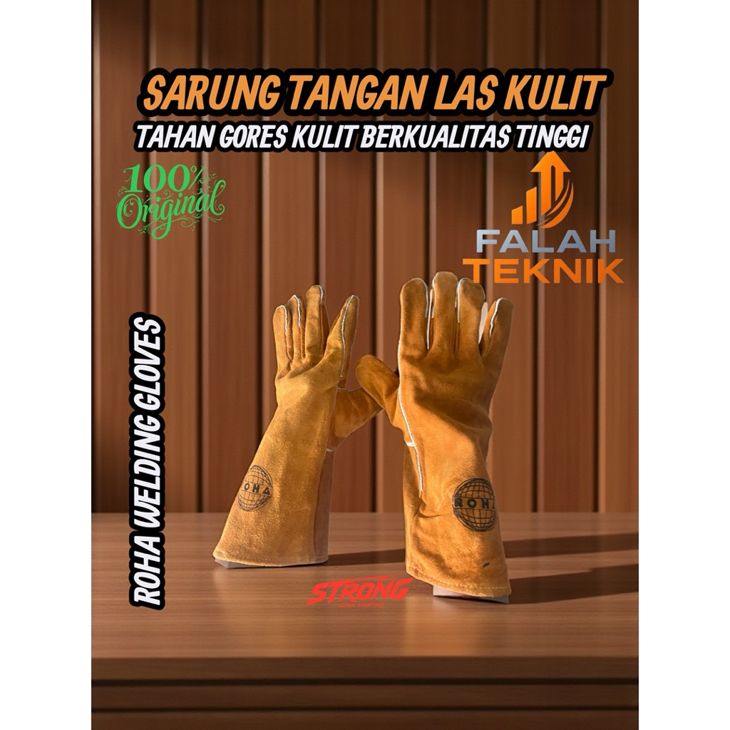 Jual Sarung Tangan Las Argon Kulit 14 inch Tahan Panas / Welding Gloves ...