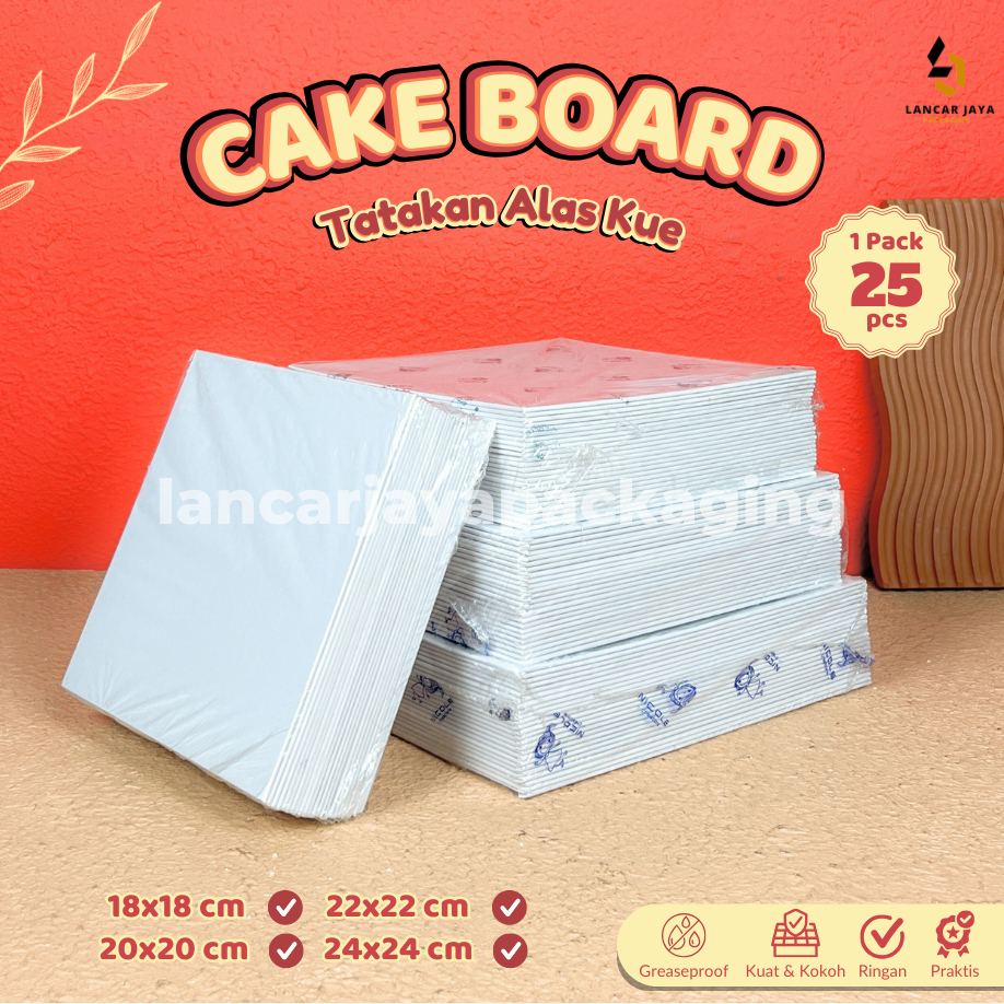 Jual Cakeboard White Laminasi Tatakan Alas Kue Tart Pudding Premium ...
