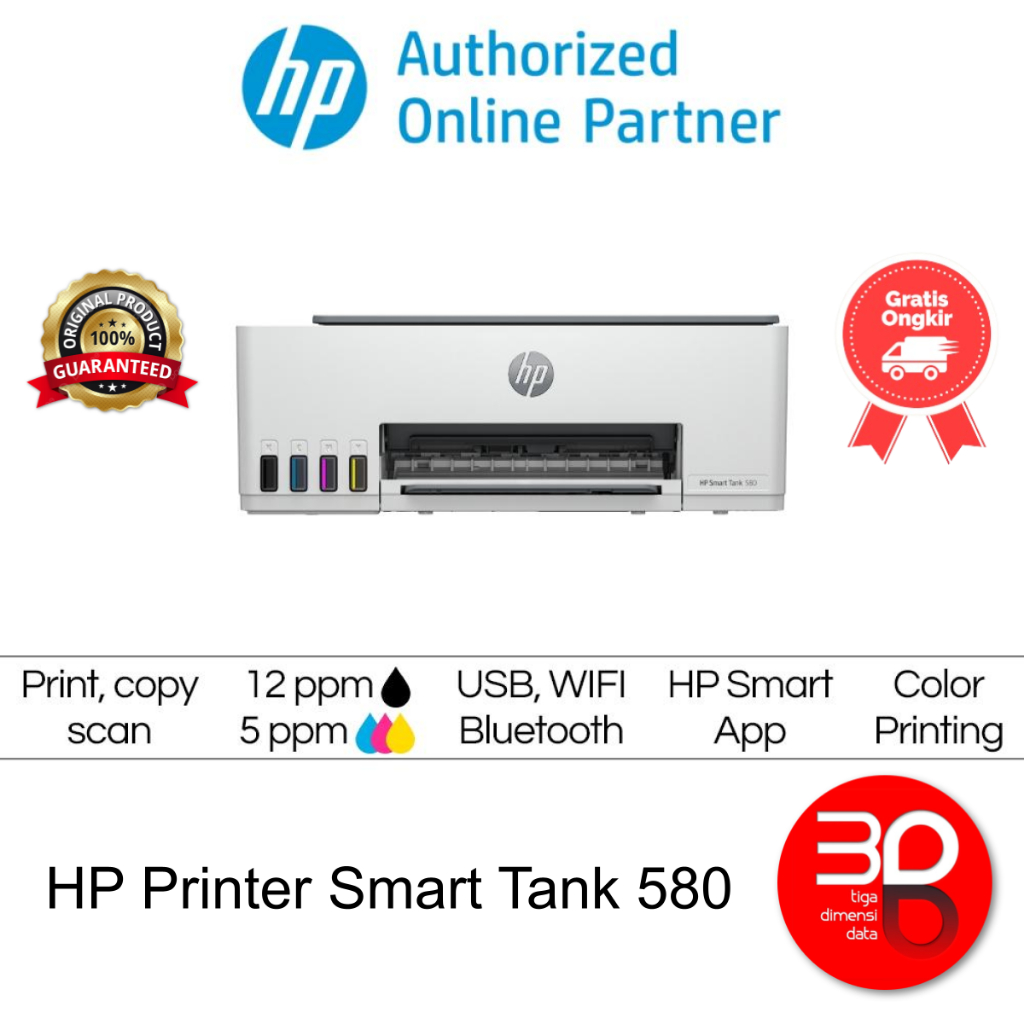 Jual HP Printer Smart Tank 580 Original [1F3Y2A] | Shopee Indonesia