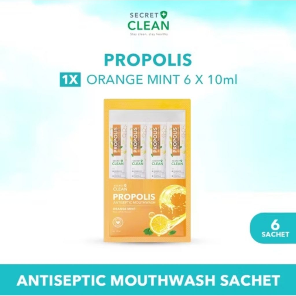 Jual Secret Clean Propolis Antiseptic Mouthwash 6X10Ml | Shopee Indonesia
