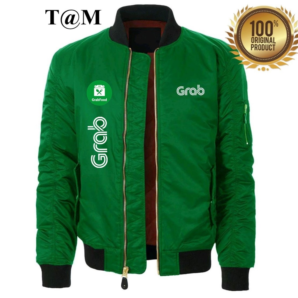 Jual jaket bomber distro grab grabbike terbaru jaket taslan zipper grab ...