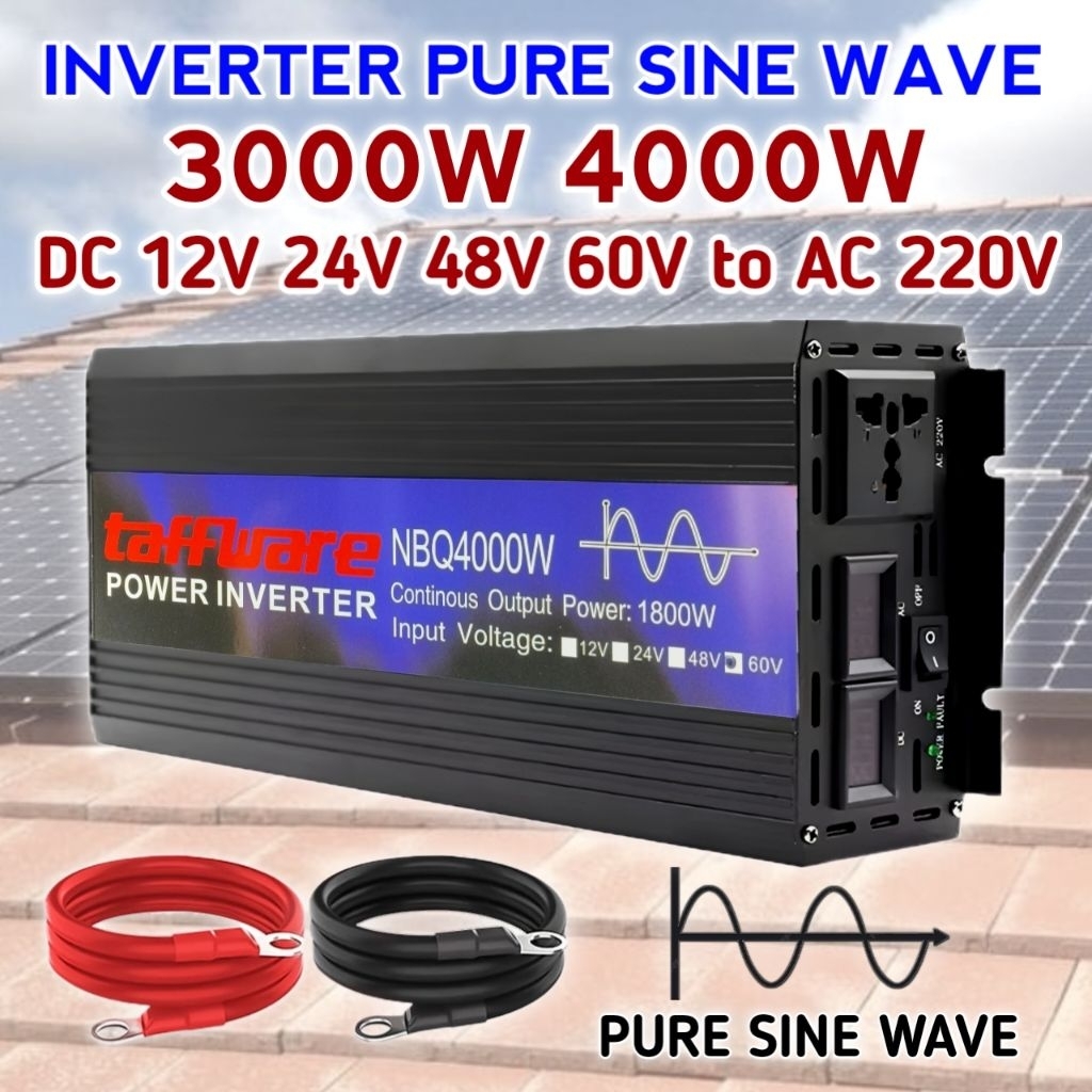 Jual Power Inverter 4000W DC ke AC Pure Sine Wave 12V 24V 48V 60V ke 220V Gelombang Sinus Murni ...