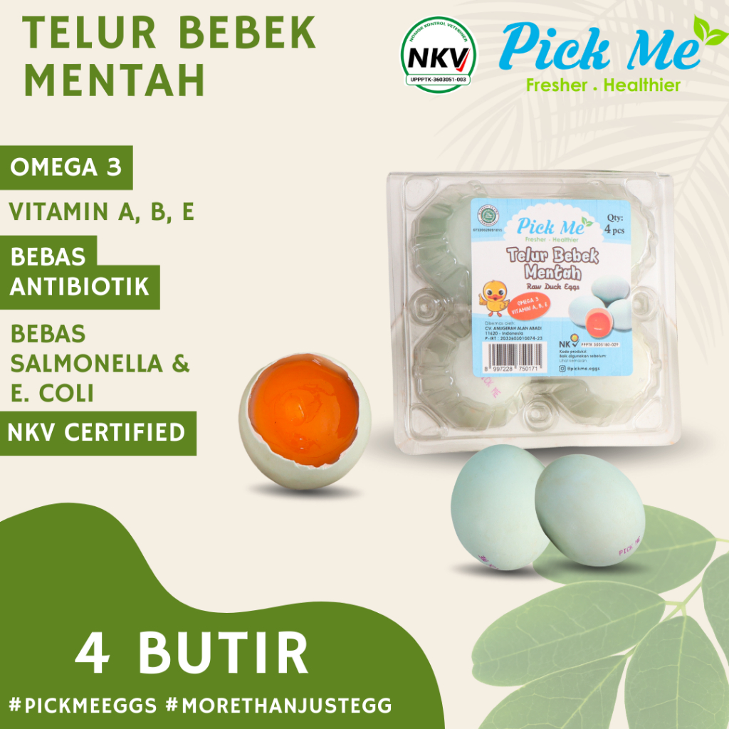 Jual Telur Bebek Mentah Pick Me Eggs 4 Butir | Shopee Indonesia