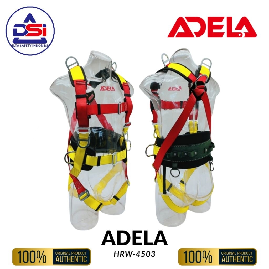 Jual Full Body Harness ADELA HRW-4503 Original FBH 7 D-Ring EN358 EN ...