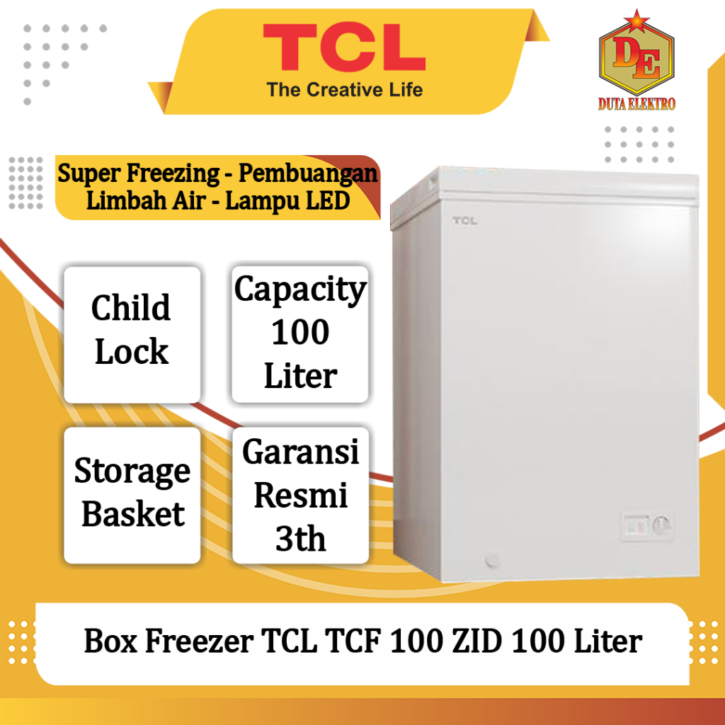 Jual Box Freezer TCL TCF 100 ZID 100 Liter Super Freezing - Storage ...