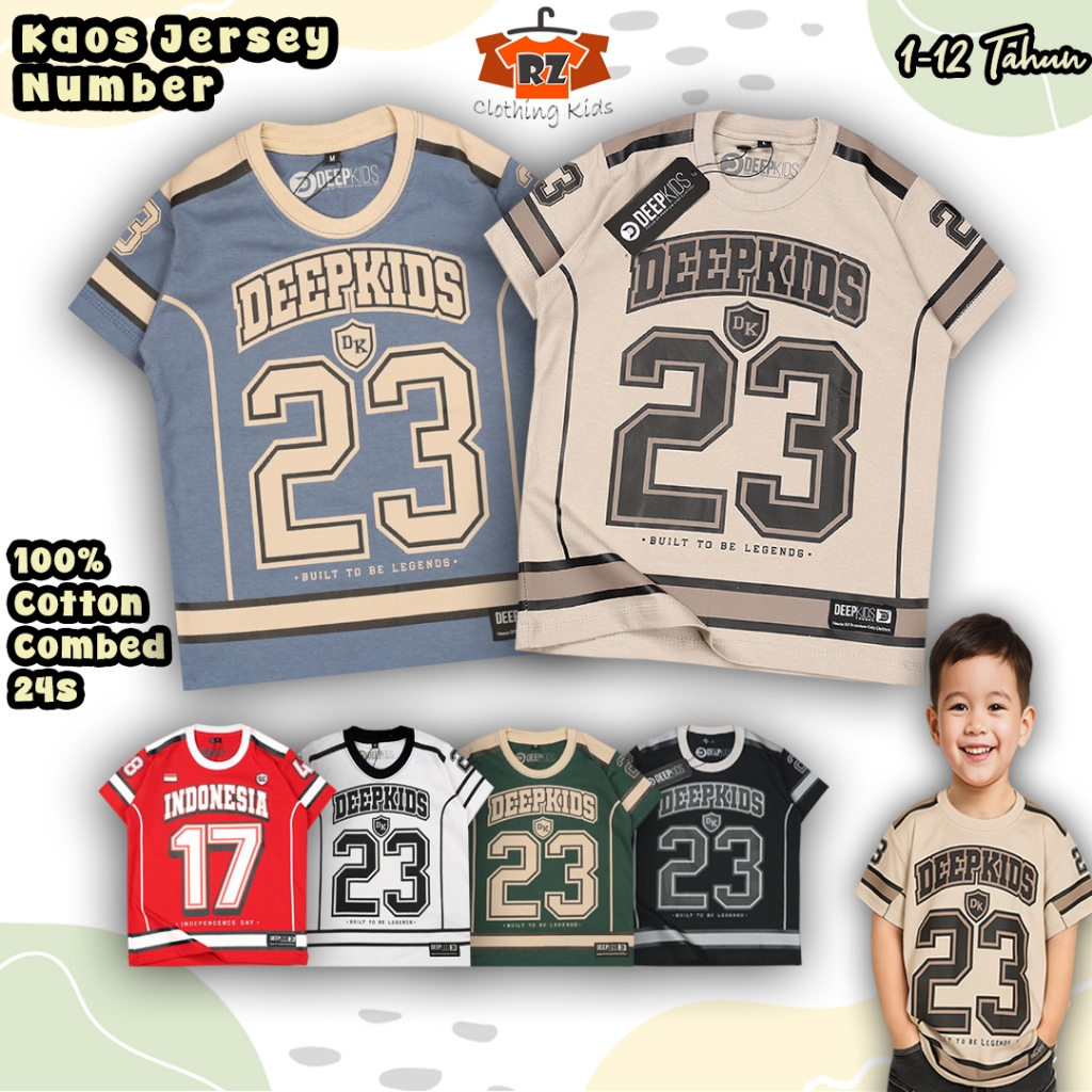 Jual Baju Kaos Jersey Basebal Anak Laki Laki Bahan Cotton Combed 24s ...