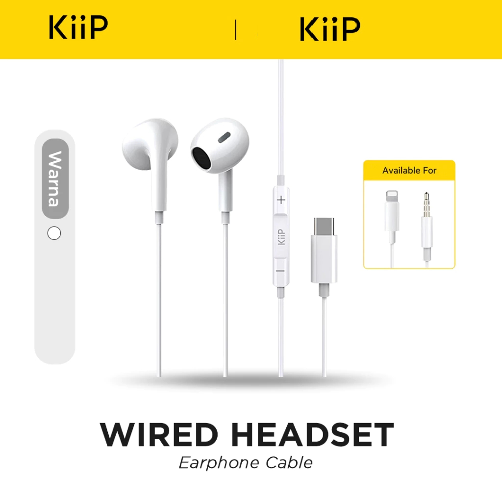 Jual KiiP Headset Wired HiFi Earphone Kabel ENC Cancellation Headset ...