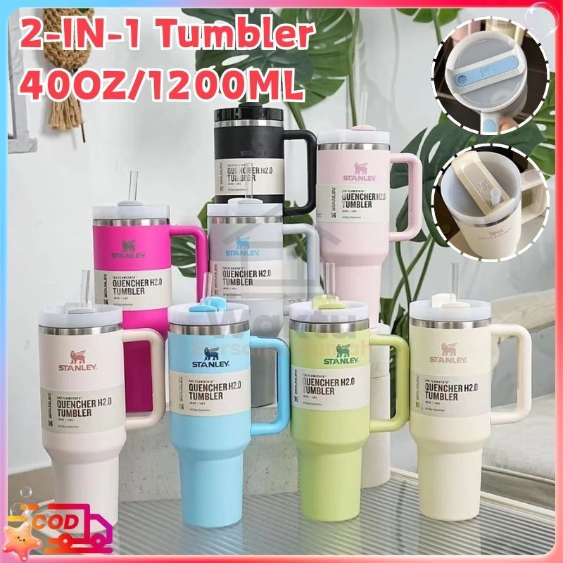 Jual 【COD】40oz Stainless Steel Vacuum Insulated Tumbler with Lid and ...