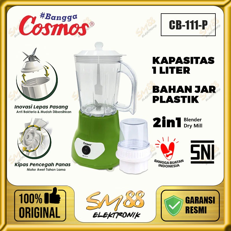 Jual COSMOS CB-111 Blender Plastik Kapasitas 1 Liter 2in1 Original ...