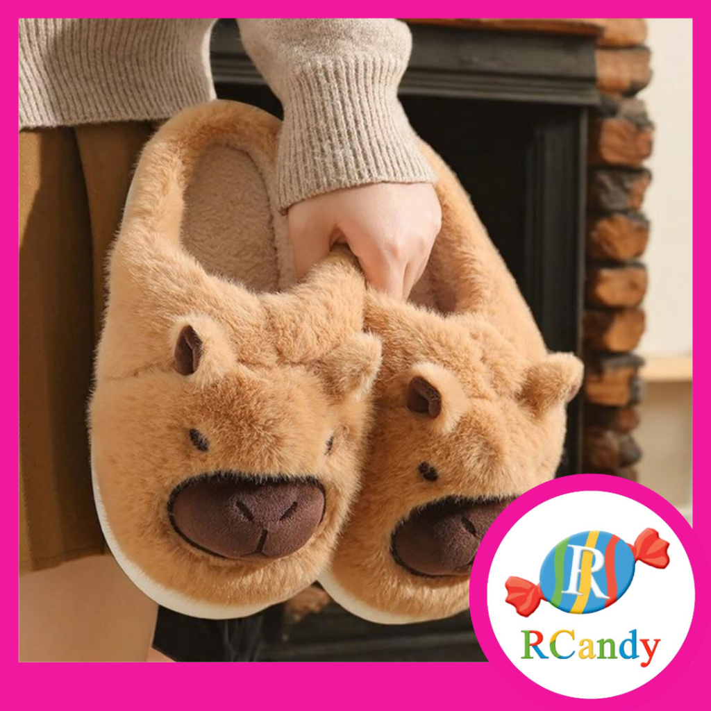 Jual RCandy Sendal Slipper Sandal Rumah Bulu Karet Boneka Capybara Anti ...