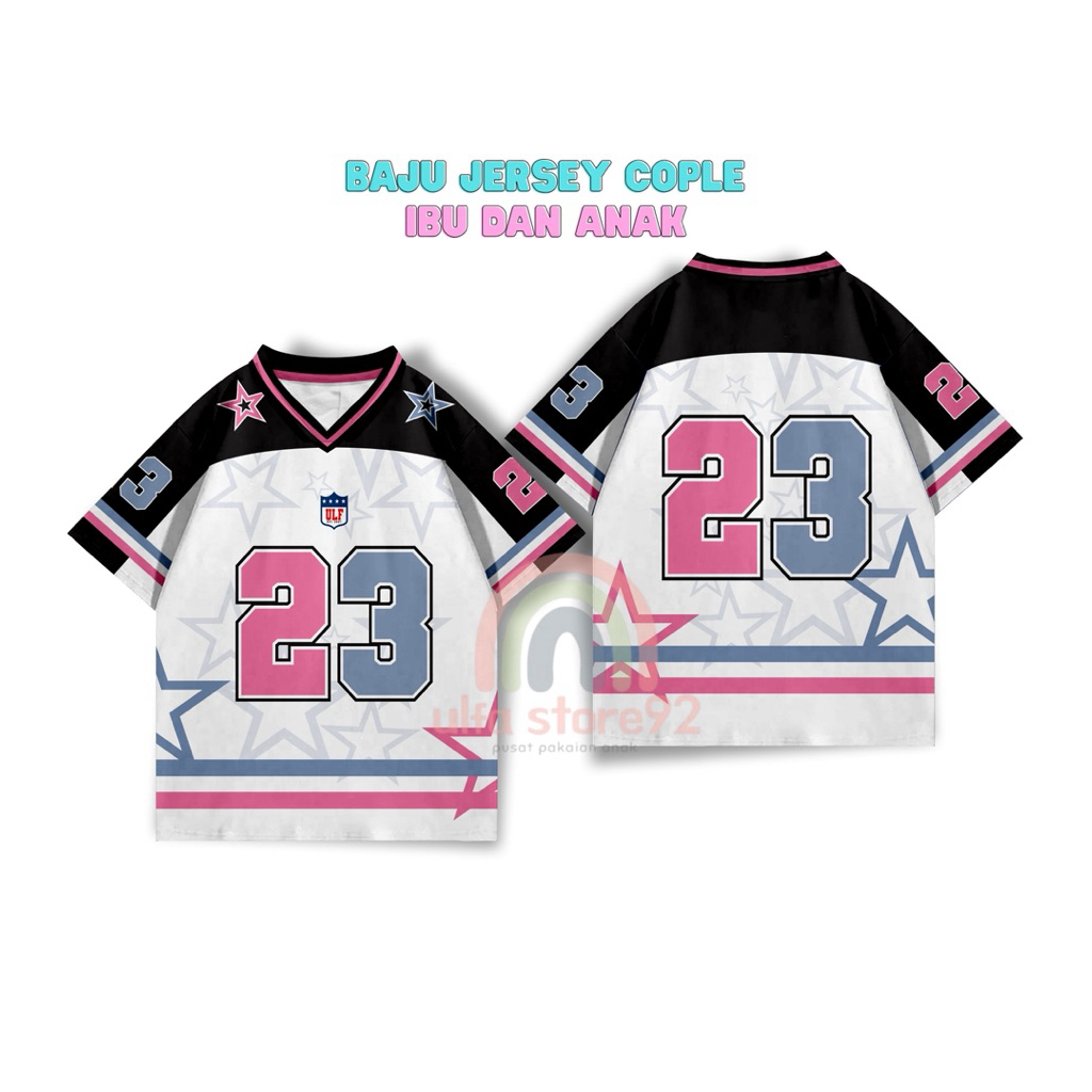 Jual Baju Jersey Vintage Cople Ibu Dan Anak Perempuan Bahan Dryfit ...