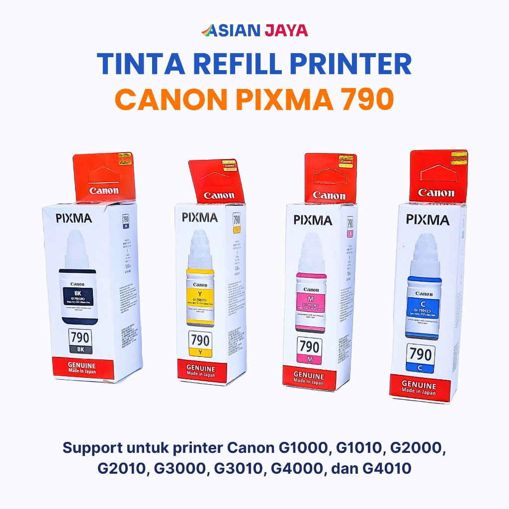 Jual Tinta Canon Gi 790 Refill Printer G1000 G2000 G3000 G1010 G2010 ...