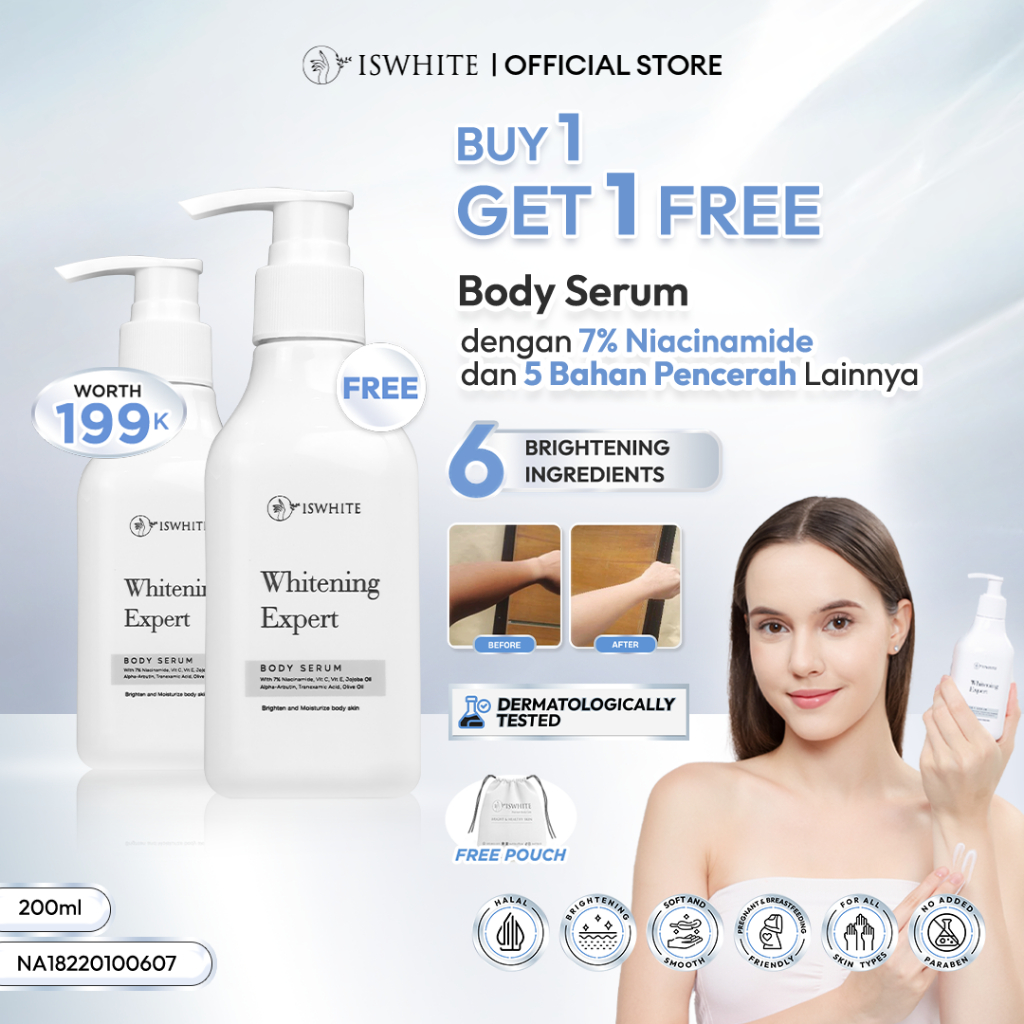 Jual [ BODY SERUM PENCERAH BADAN ] BUY 1 GET 1 ISWHITE Whitening Expert ...