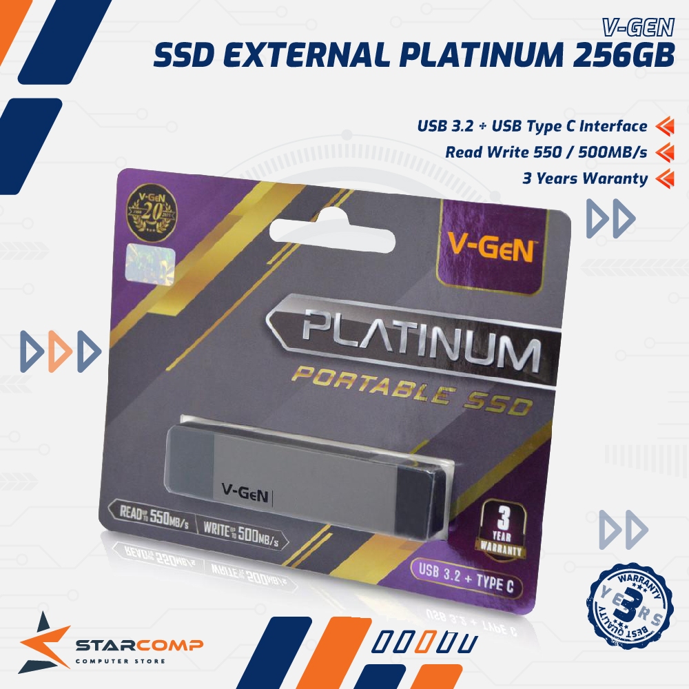 Jual V-GeN PLATINUM SSD EXTERNAL 256GB VGeN Portable Solid State Drive ...