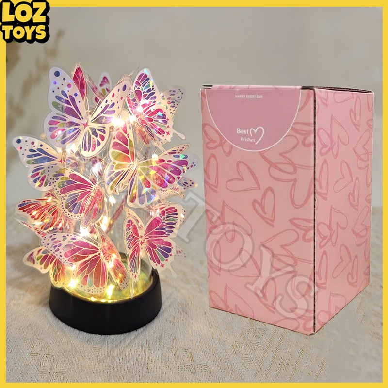 Jual LOZTOYS Glass Lampu LED Hias Kupu DIY/ Beauty and The Beast Rose ...
