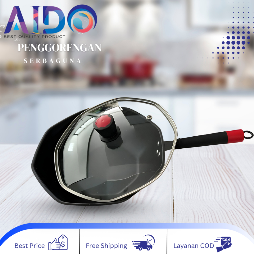 Jual Panci wajan Segi 8 penggorengan wok PAN 32cm original Panci Segi ...