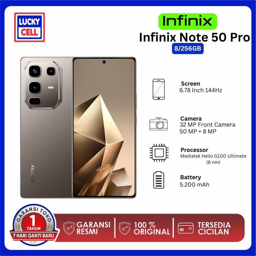 Jual Infinix Note 50 Pro 8/256GB | AMOLED 144Hz | Kamera 50MP OIS | JBL Audio | 90W Fast ...