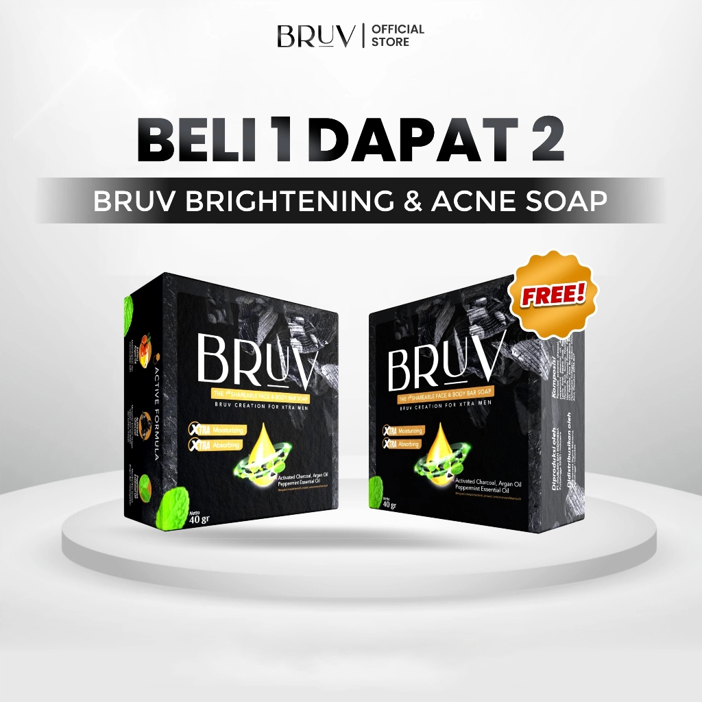 Jual BRUV Brightening & Acne Soap isi 2pcs - Sabun Cuci Muka Pria ...