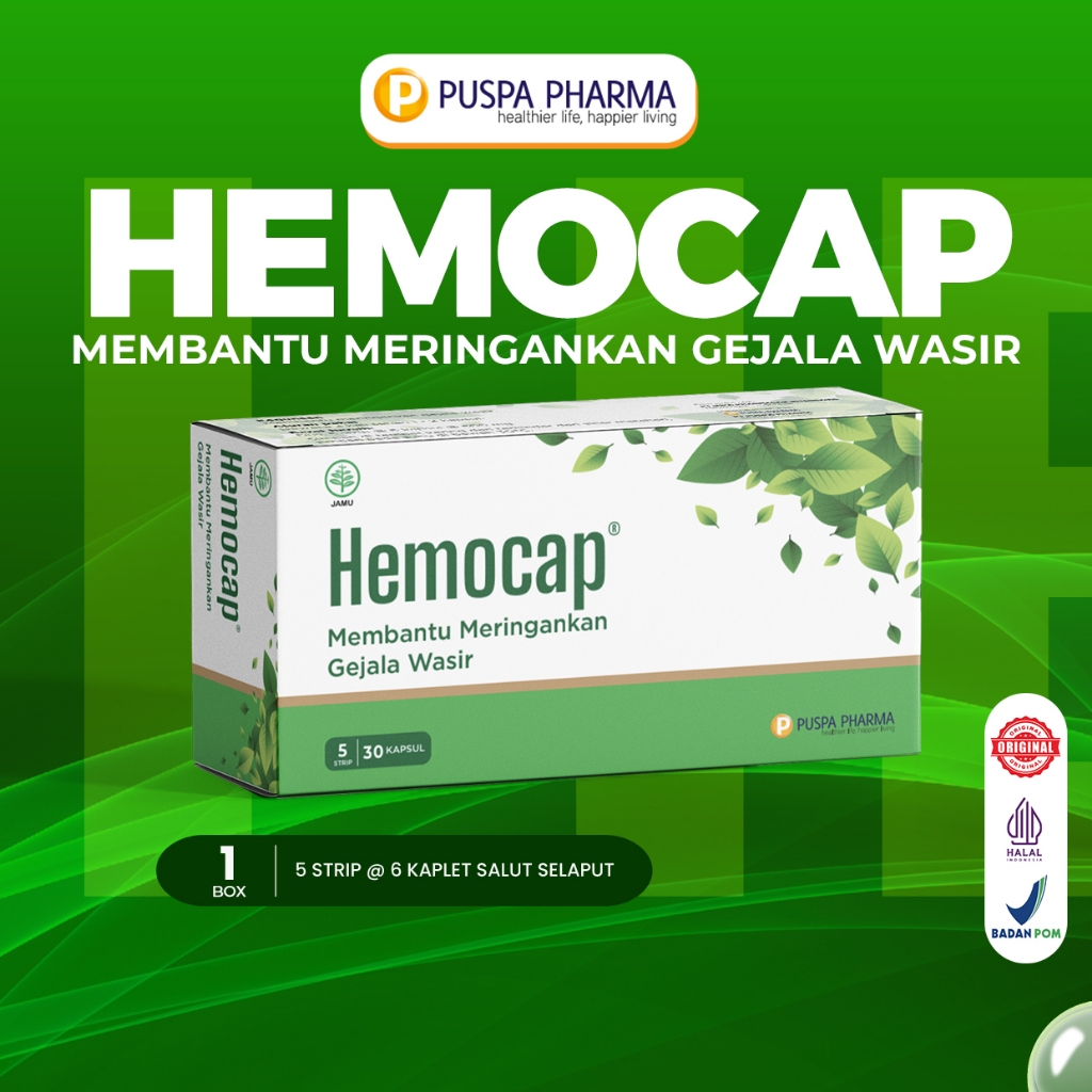 Jual HEMOCAP (5 Strip @ 6 Caps) - membantu meringankan gejala wasir ...