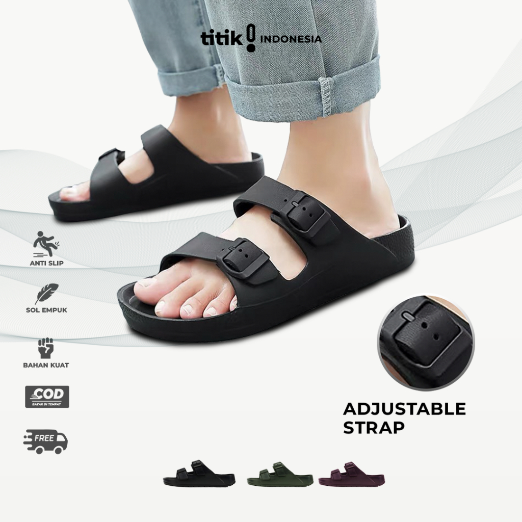 Jual Sandal Selop Pria Karet - Sandal Cowok Casual Kece / Sendal Slop ...