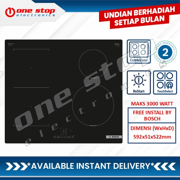 Jual BOSCH PWP611BB5E Built In Induction Hob / Kompor Induksi Tanam ...