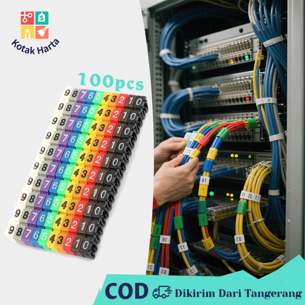Jual Penanda Nomer Kabel 100pcs 2.5mm Cable Marker Label C Type Kabel ...