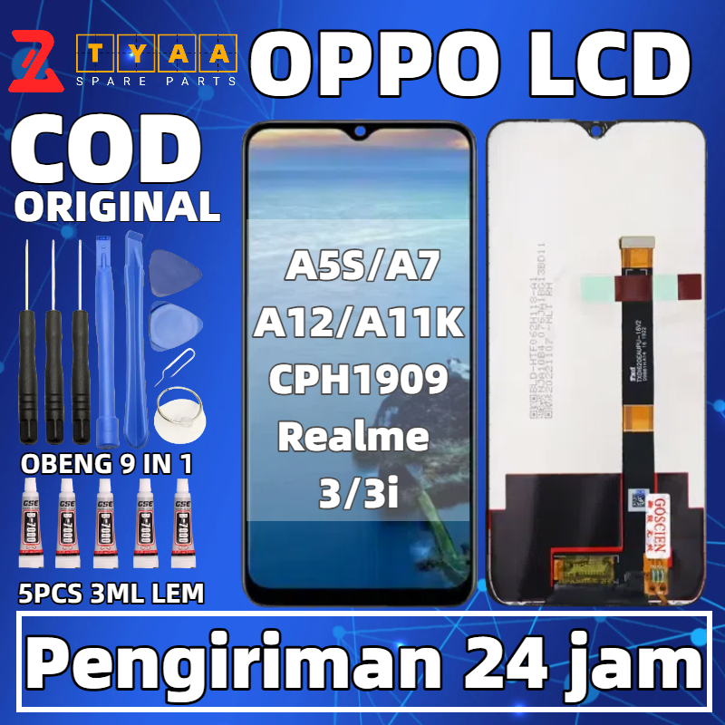 Jual LCD Touchscreen OPPO A5S/A7/A12/A11K/CPH1909 & Realme 3/3i Original Fullset Garansi Resmi ...