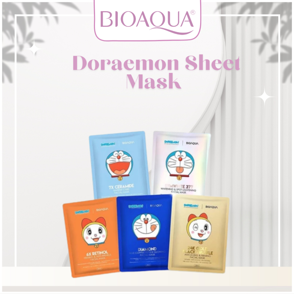 Jual READY BIOAQUA x DORAEMON Sheet Mask Masker Wajah BPOM Diamond Blue ...