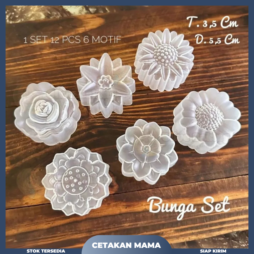 Jual [Isi12] Cetakan Cup Bunga Set Kue 5.5 cm Plastik / Cetakan Bunga ...