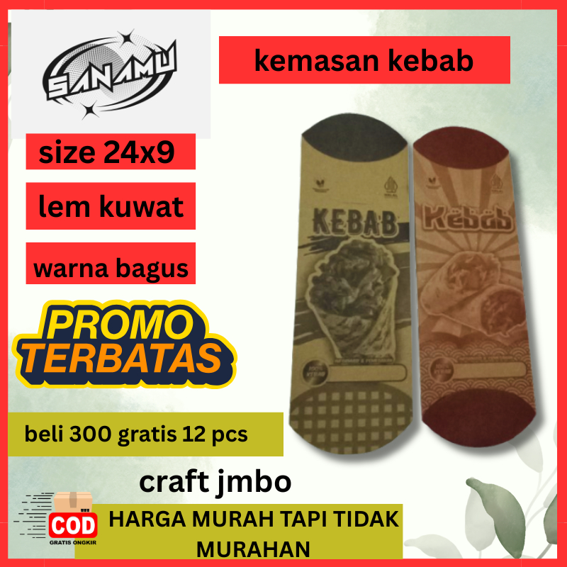 Jual Kebab Kraft Jumbo box Kebab Box Kraft 24x9 Bungkus Kebab Jumbo ...