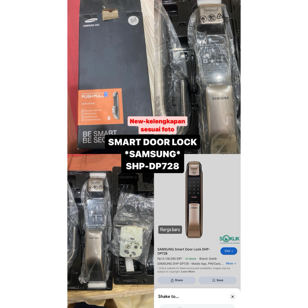 Jual SAMSUNG SMART DOOR LOCK SDS PUSH PULL SHP-DP728 | Shopee Indonesia