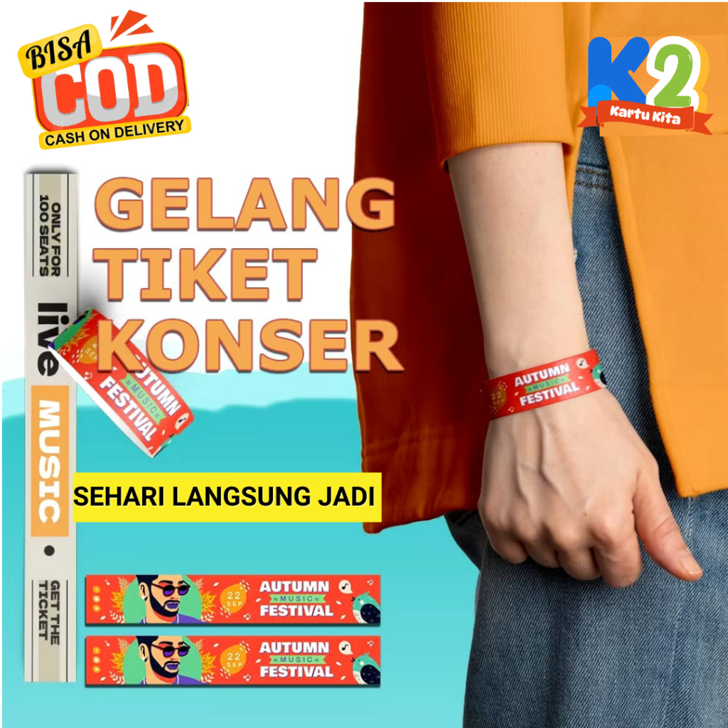 Jual Cetak Gelang Konser Bahan Yufo / Art Paper Print Custom Tiket ...