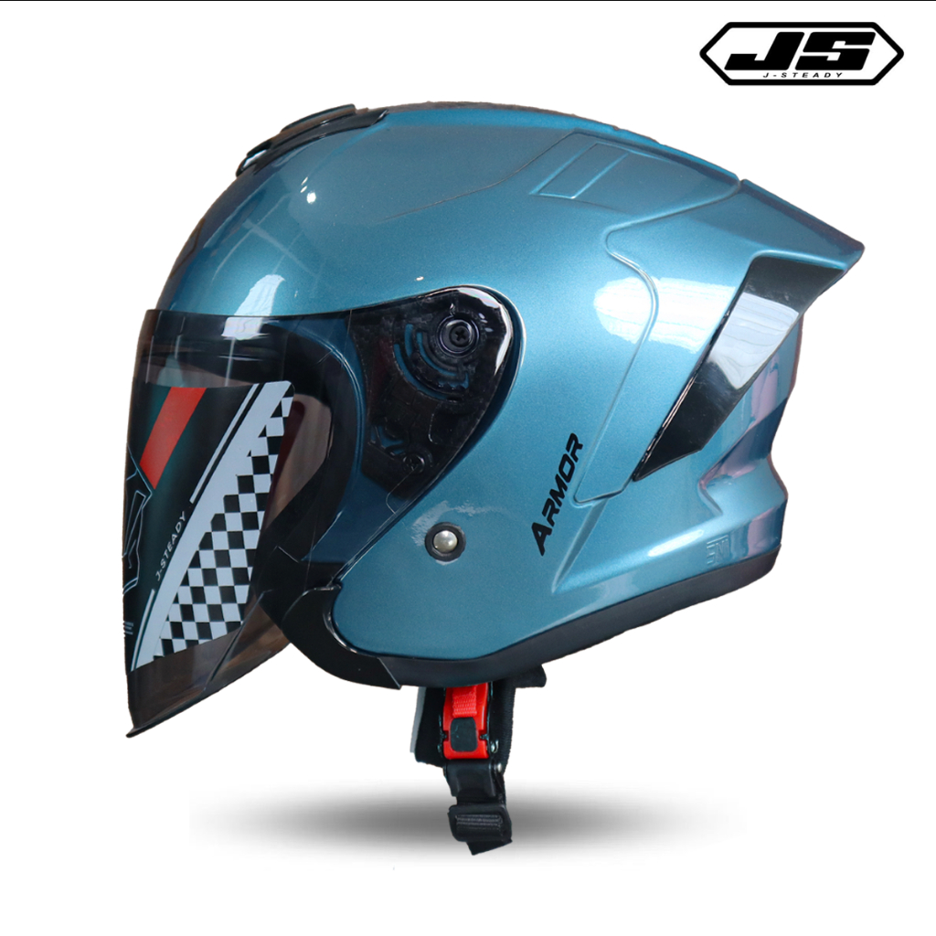 Jual Helm JS ARMOR Solid Premium Half Face Original SNI/Helm Pria/Helm ...