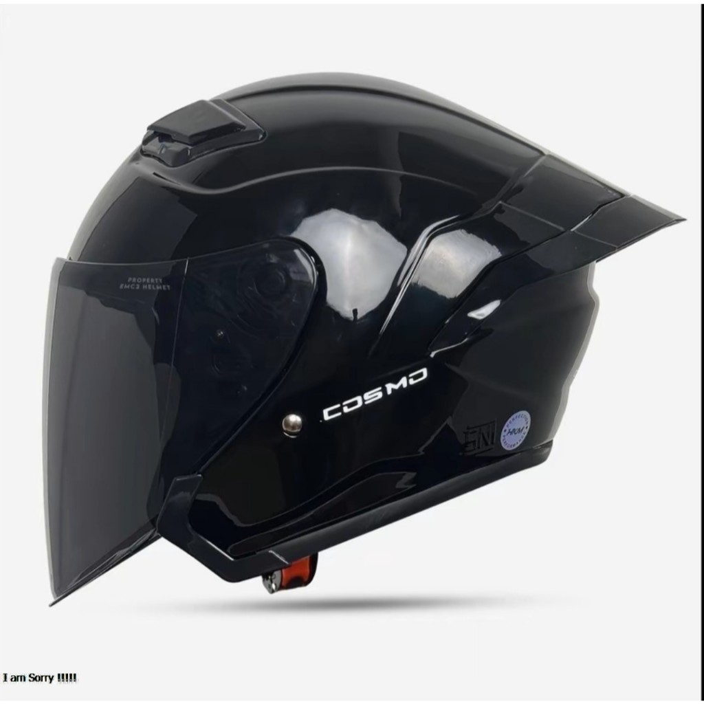 Jual Helm Mla Cosmo Black Glosy Free Spoiler-Helm Terbaru Kekinian Pria ...